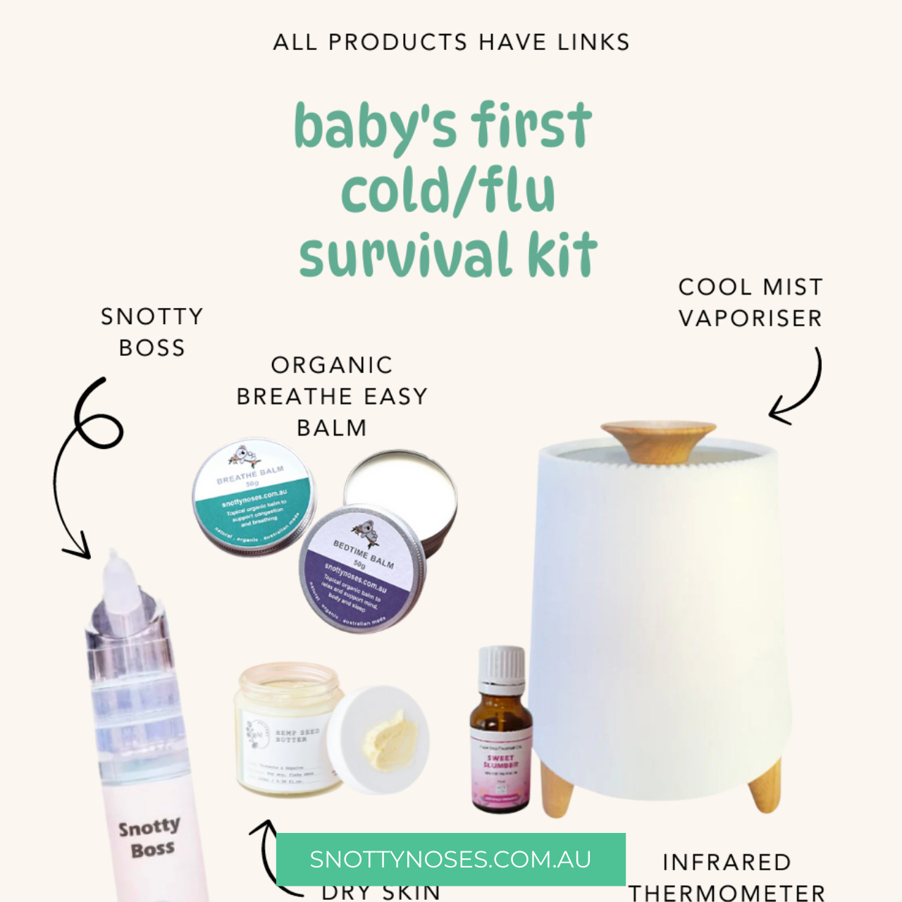 Babies first cold / flu survival kit – Snotty Noses Australia Pty Ltd