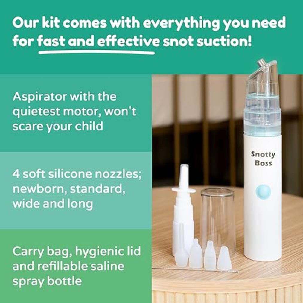Snotty Boss Nasal Aspirator - The ultimate baby motorised washable snot ...