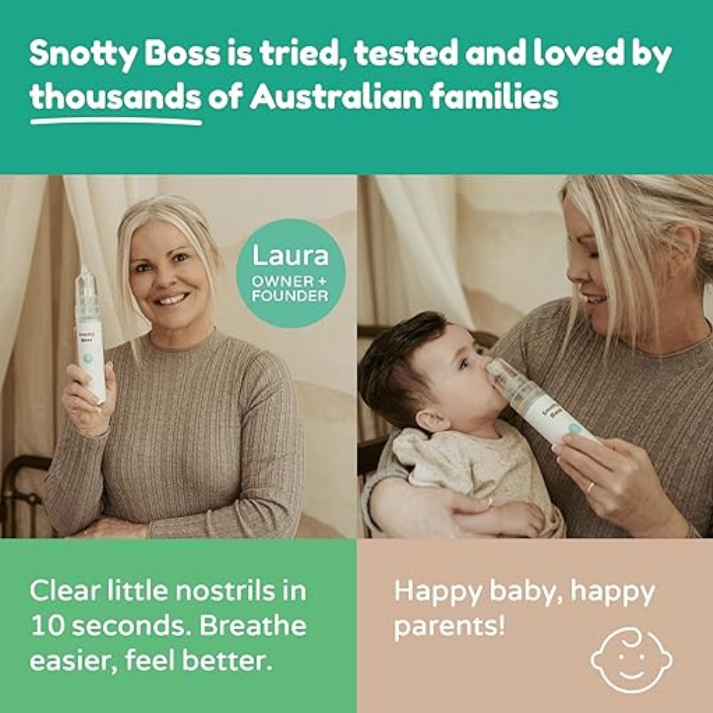 Snotty Boss Nasal Aspirator - The ultimate baby motorised washable snot ...